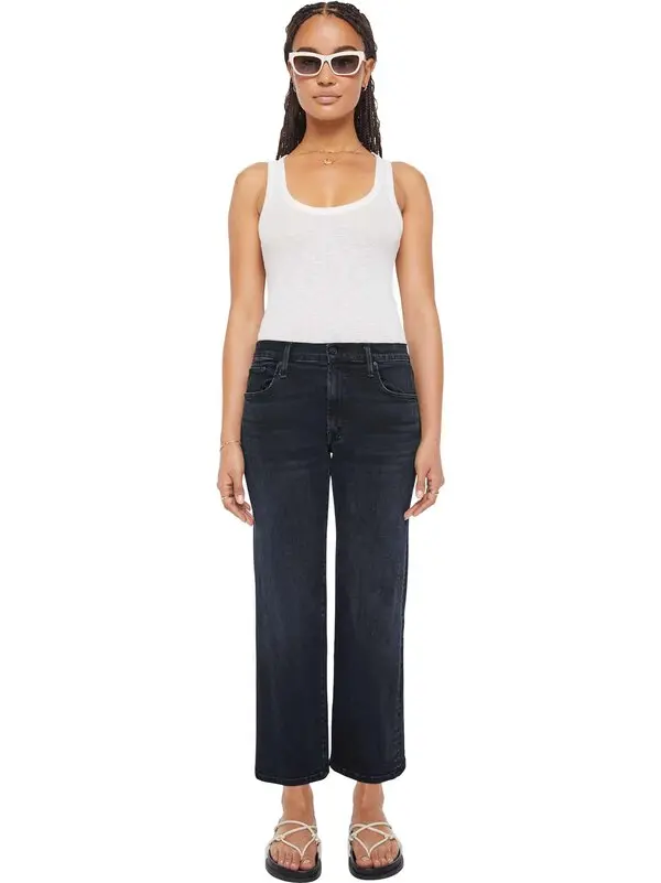 MOTHER Petites Lil Mid-rise Zip Rambler Jeans - Black
