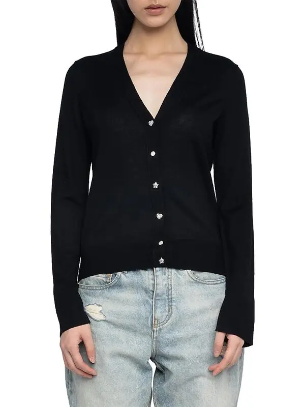 Zadig&Voltaire Jemma Merino Wool Cardigan - Black