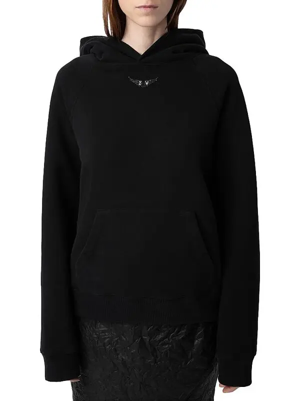 Zadig&Voltaire Georgy Pmo Rhinestone Wings Hoodie - Noir