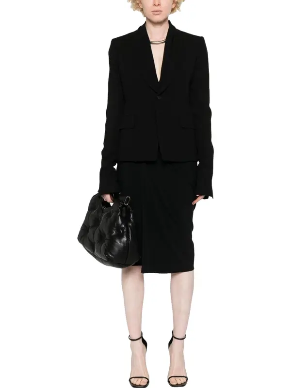 Rick Owens Single-breasted Virgin Wool Blazer - Black