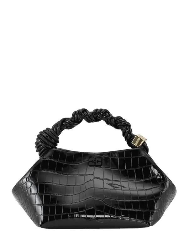 GANNI Small Crocodile-effect Cross Body Bag - Black
