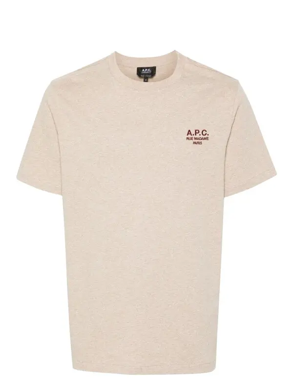 A.p.c. Logo-embroidered Mélange T-shirt - Neutrals