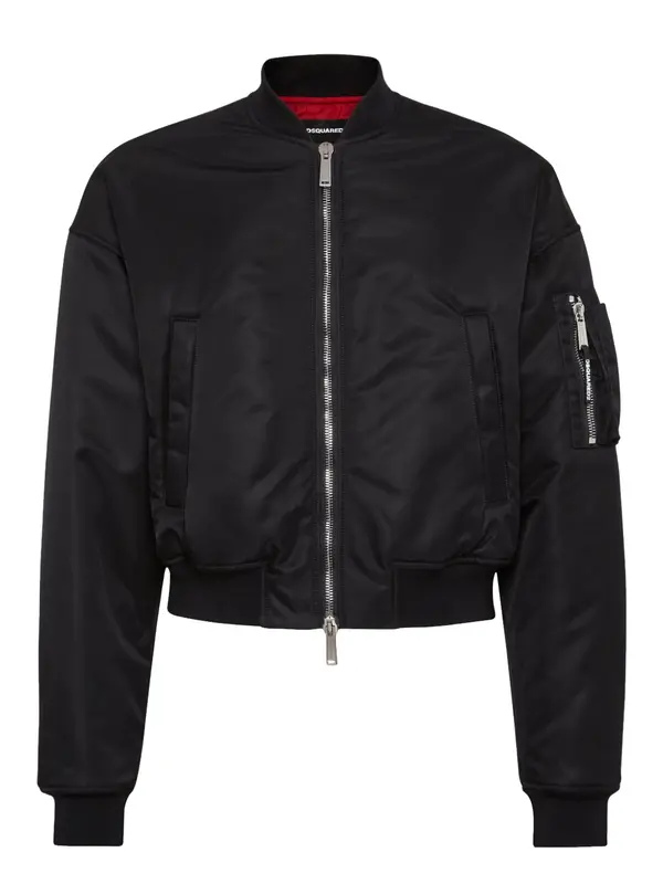 Dsquared2 Cropped Bomber Jacket - Black
