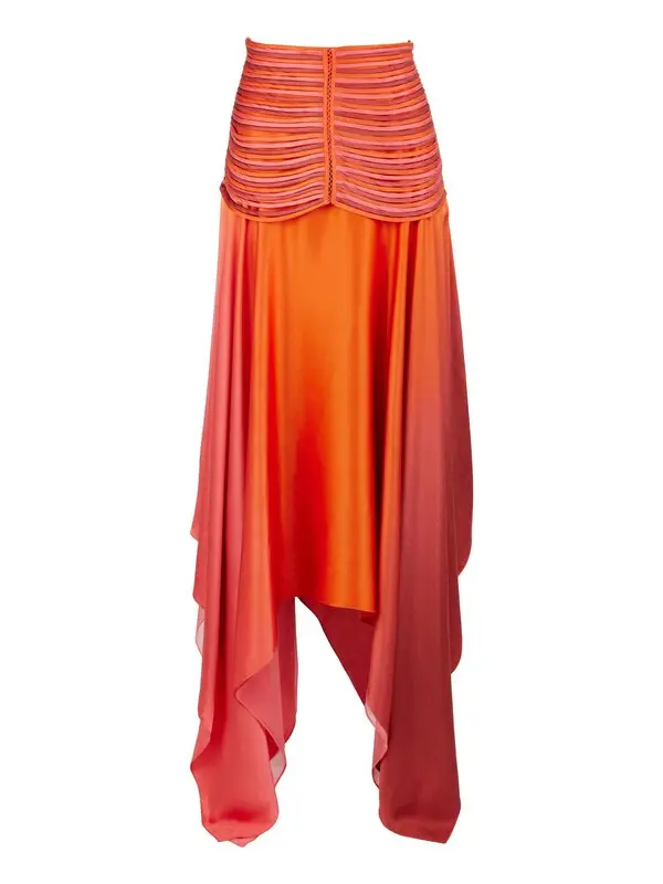 FRANCESCA MIRANDA Exclusive Eden Hand-dyed Silk Maxi Skirt - Multi