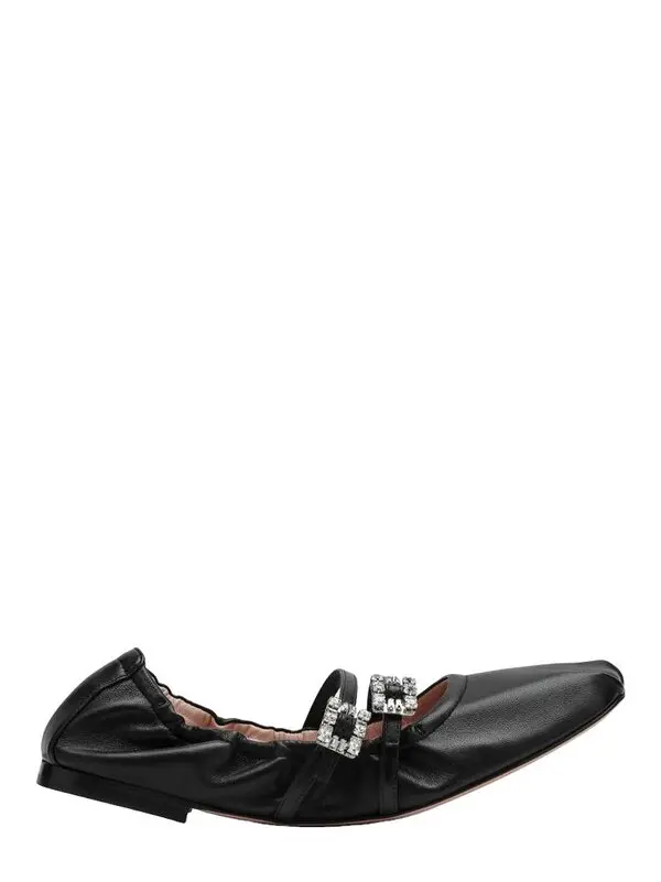 ROGER VIVIER Nappa Ballerinas With Straps - Black