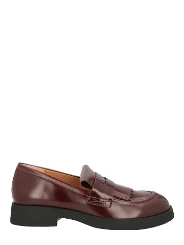 LORIBLU Leather Penny Loafers - Red