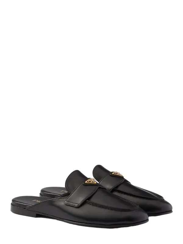 Prada Leather Slipper - Black