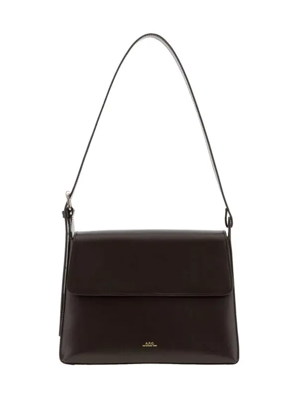 A.p.c. Virginie Flared Smooth Leather Shoulder Bag - Burnt
