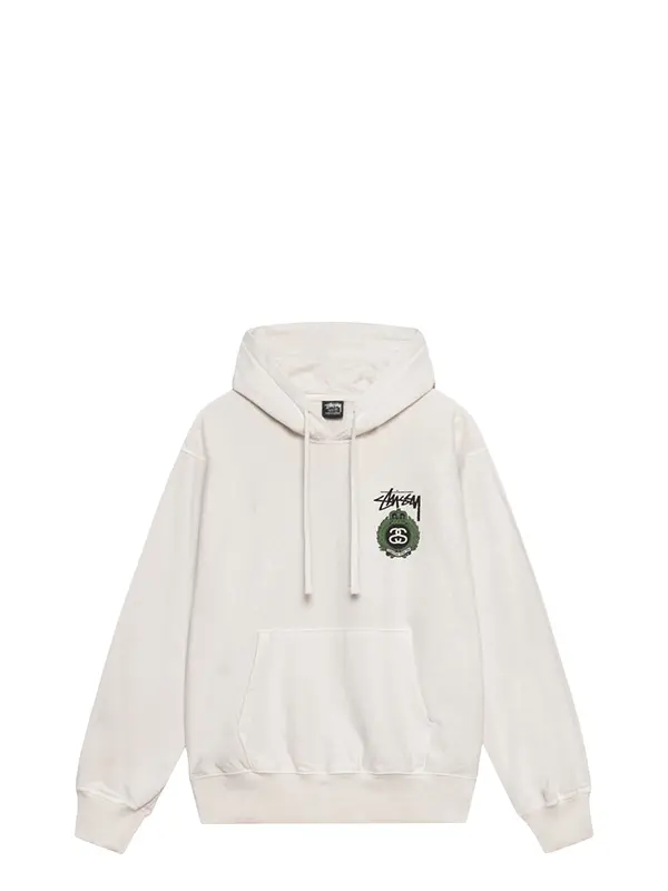 StÜssy Crown Wreath Pigment Dyed Hoodie - Cream