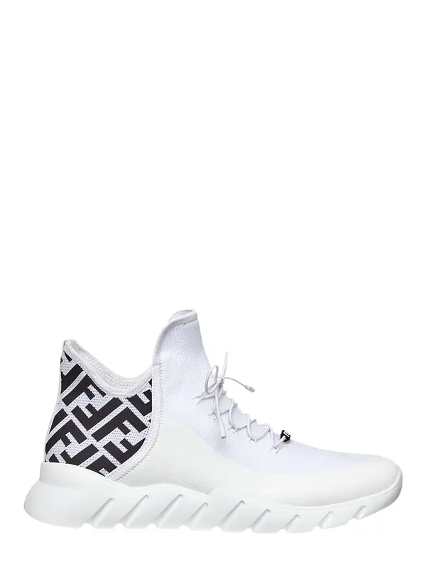 Fendi Ff Motif Mesh High Top Sneakers - White