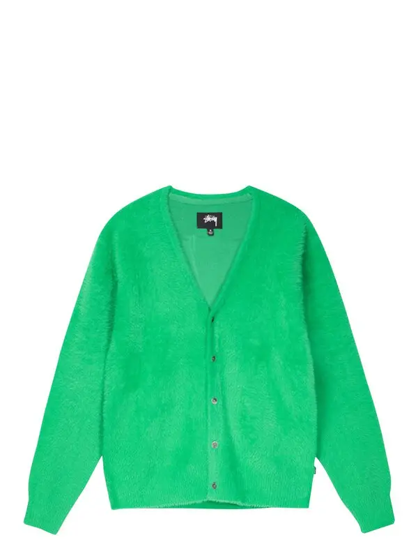 StÜssy Shaggy Knit Cardigan - Green