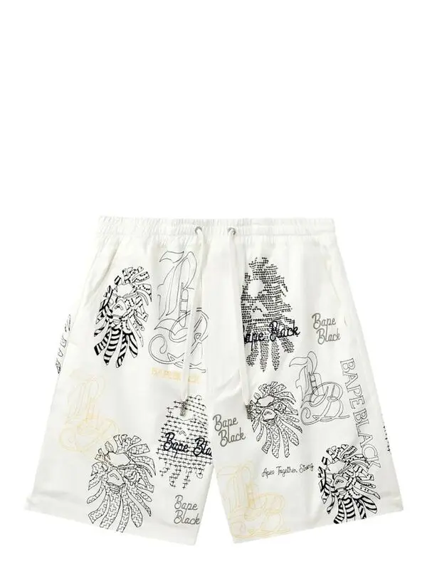 A BATHING APE Graphic Stitch Shorts - White