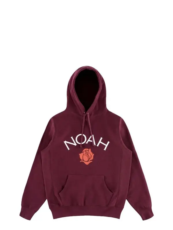 NOAH Rose Logo Hoodie - Port