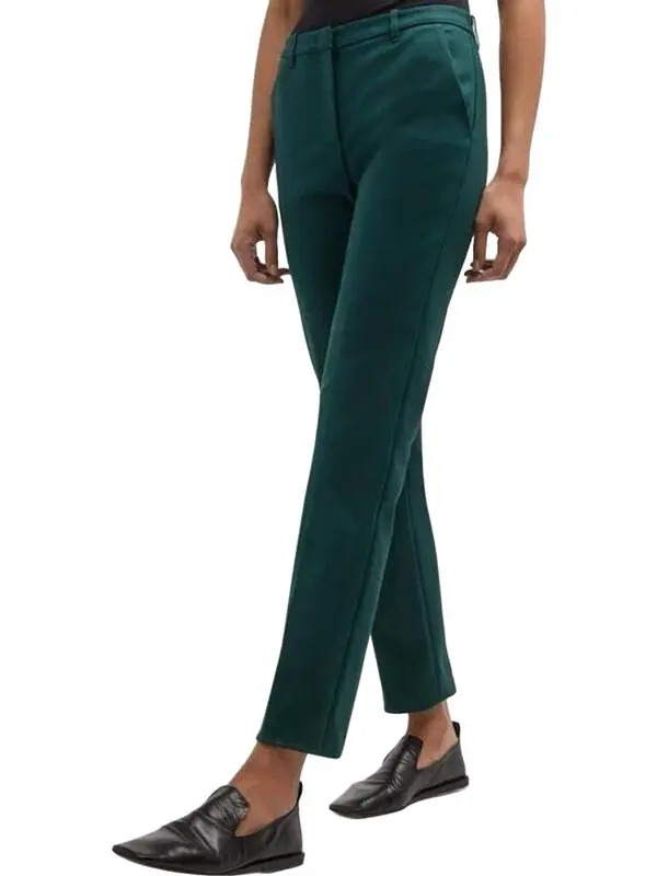 Emporio Armani Straight-leg Couture Cotton Trousers - Pine Green
