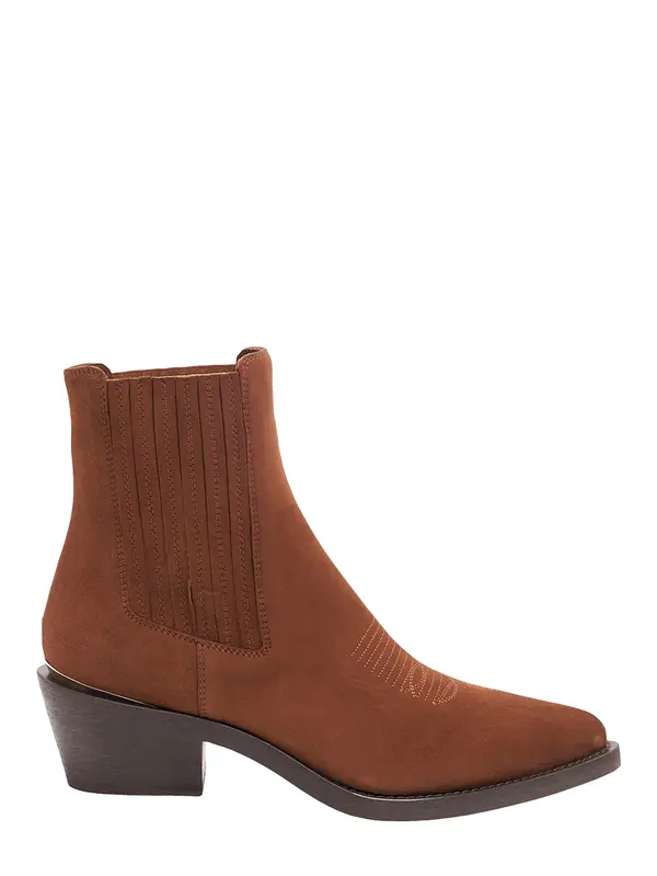 Partlow Loulou Suede Western Chelsea Booties - Cioccolato