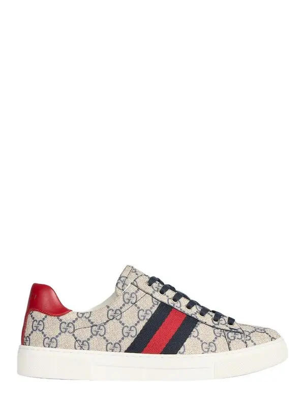 Gucci Ace Sneaker With Web Gg Canvas - Blue