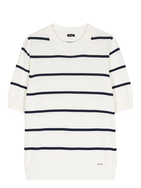 Kiton Striped Cotton T-shirt - White