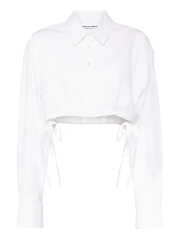Alexander Wang Rhinestone-embellished Cropped Shirt - White