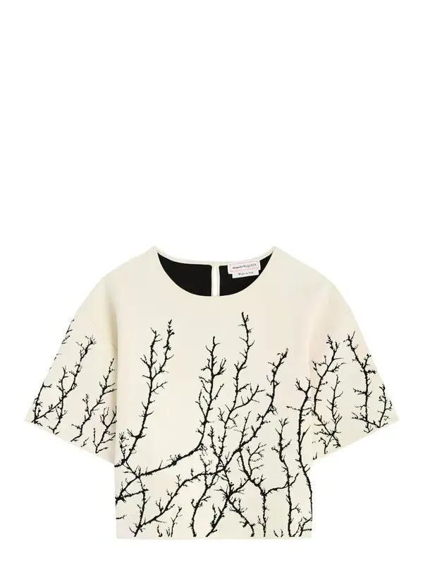 Alexander McQueen Thorn Branches Knit Top - Neutrals