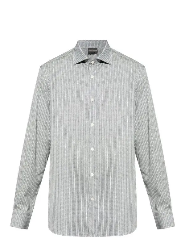 Emporio Armani Geometric-print Shirt - White
