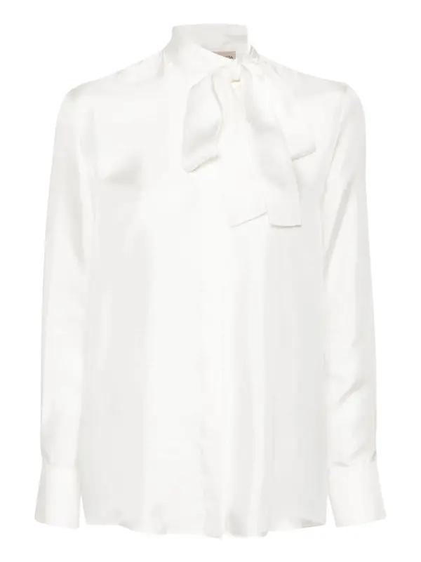 BLANCA VITA Campanula Silk Shirt - White