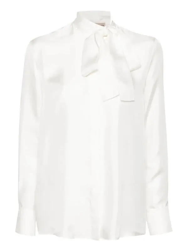 BLANCA VITA Campanula Silk Shirt - White