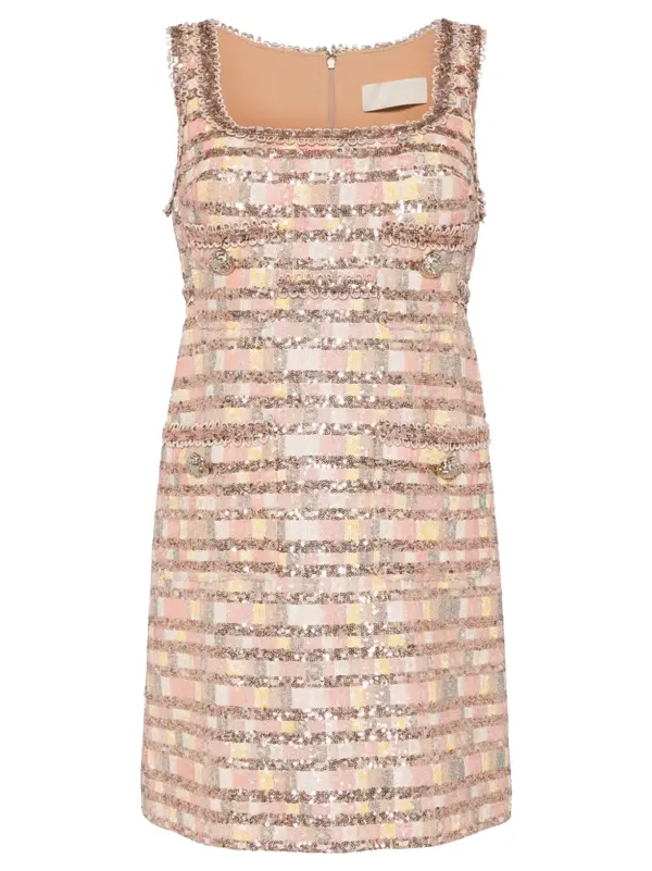 Elie Saab Camaleonte Sequined Minidress - Neutrals
