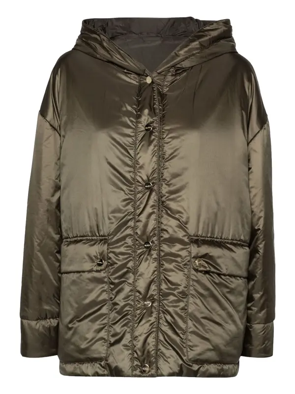 Max Mara Greenmo Padded Hooded Coat - Green