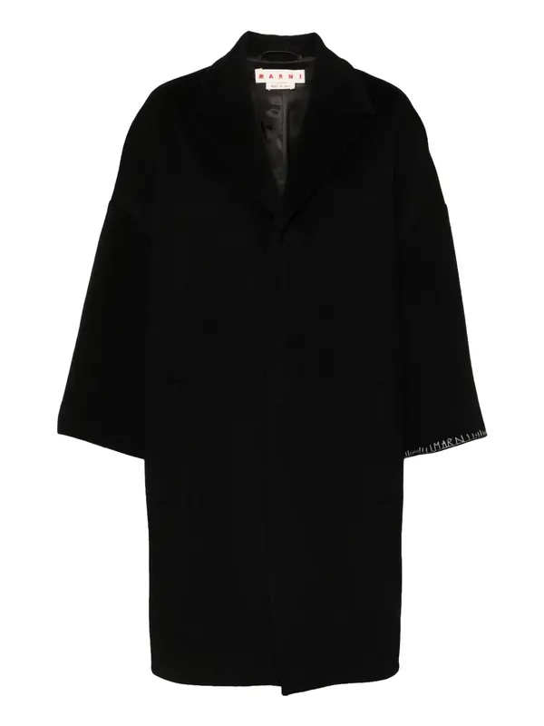 Marni Felted Midi Coat - Black