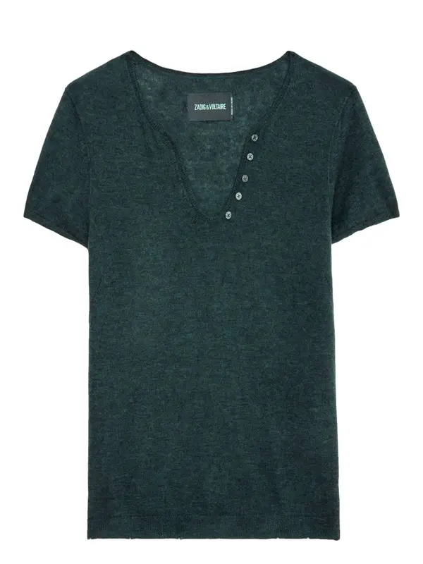 Zadig&Voltaire Celsy Cashmere Top - Green