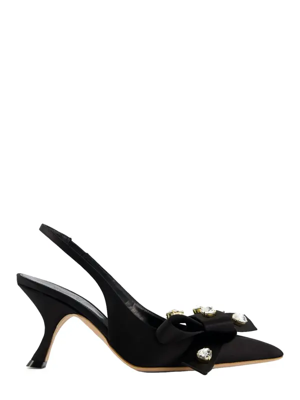 Giambattista Valli 75mm Bow Slingback Pumps - Black