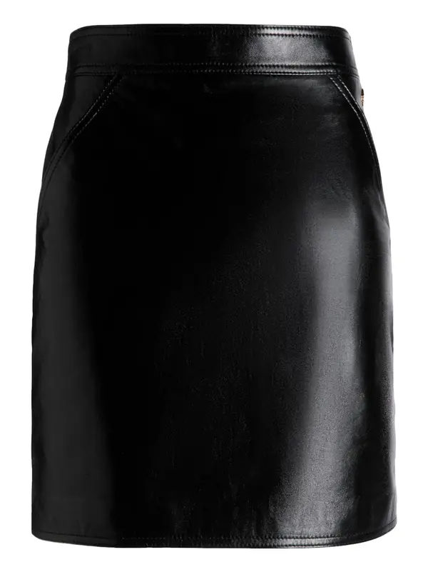 Bally High-waisted Leather Skirt - Black