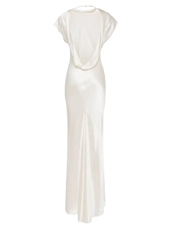 Michelle Mason Sleeveless Silk Gown - White