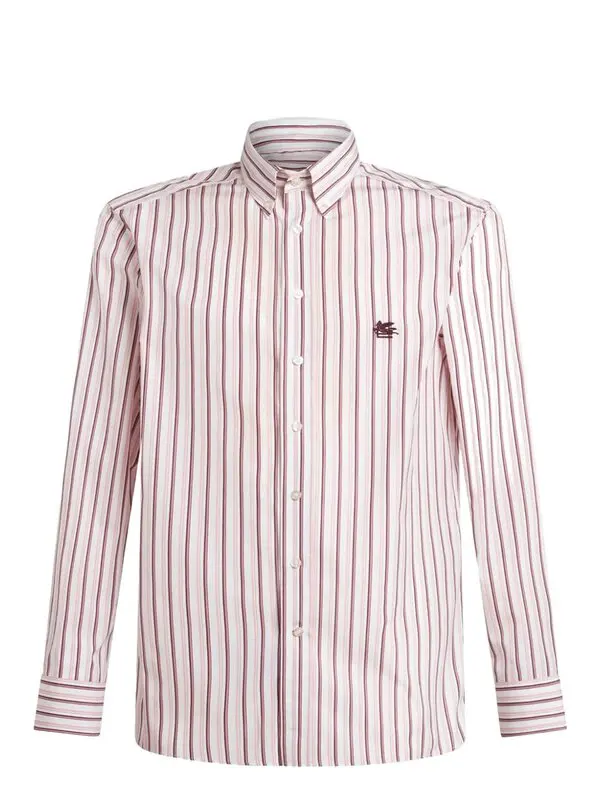 Etro Stripede Cotton Shirt - Red