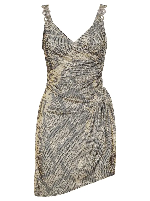 Philipp Plein Rhinestone-embellished Mini Dress - Neutrals