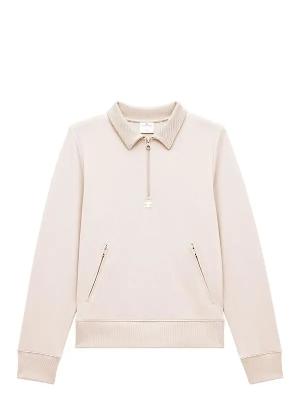 COURREGES Zipped Polo Shirt - Neutrals