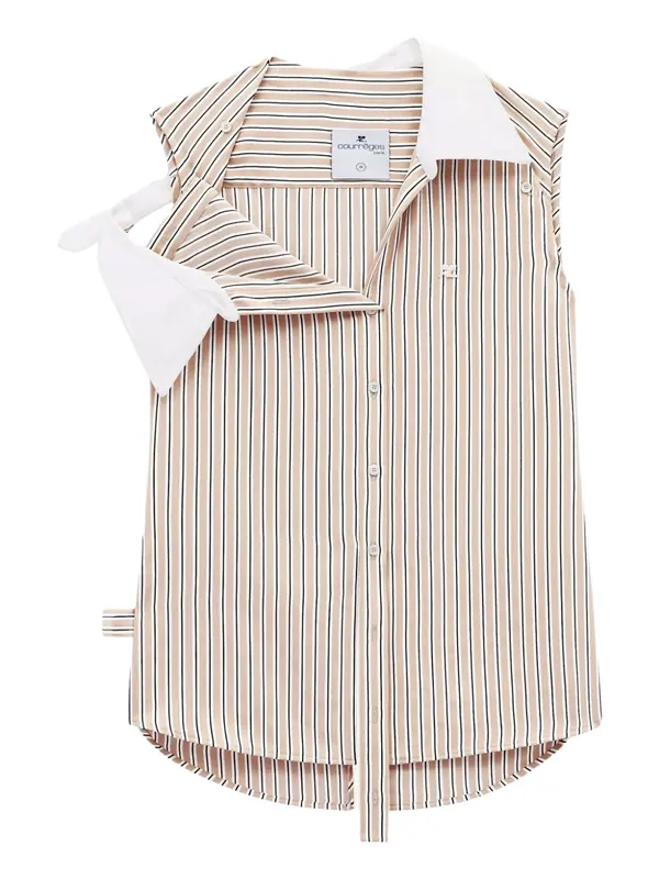 COURREGES Striped Shirt - Brown