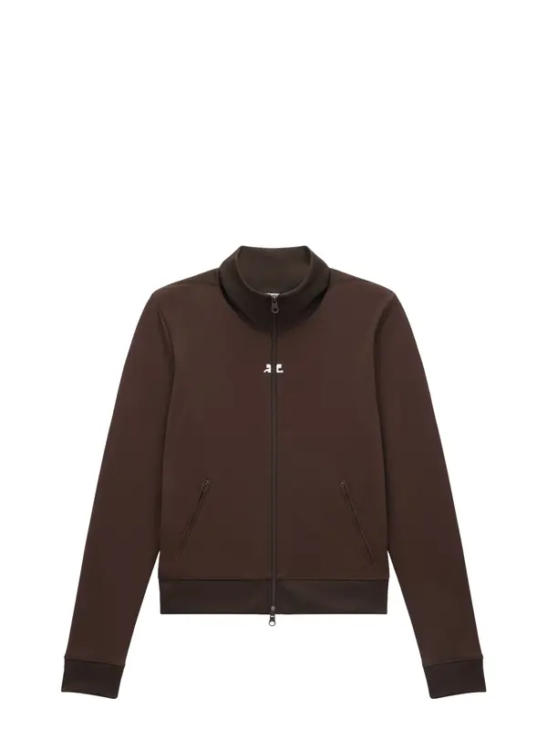 COURREGES Embroidered-logo Tracksuit Jacket - Brown