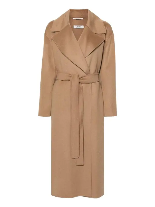 Max Mara Olanda Wool Belted Coat - Brown