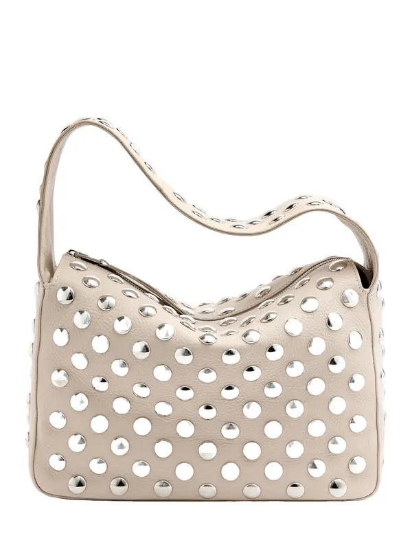 Khaite Elena Studded Leather Shoulder Bag - Ivory
