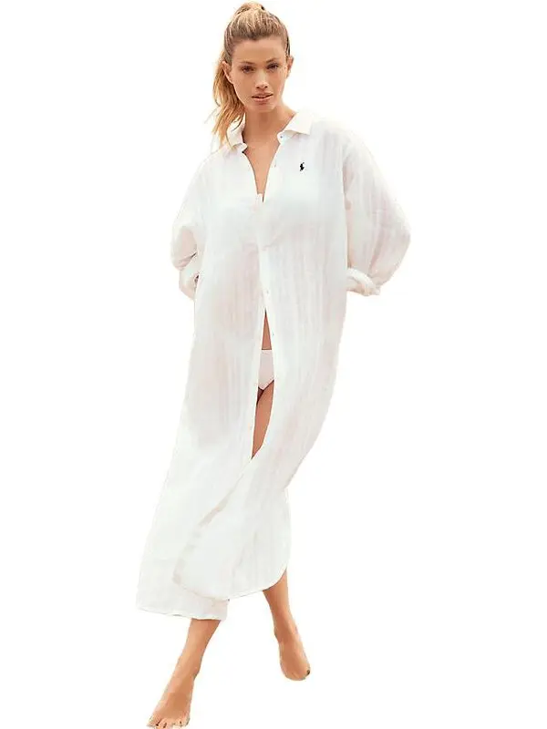 Polo Ralph Lauren Maxi Boyfriend Shirt - White