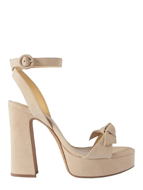 ALEXANDRE BIRMAN Clarita Curve Suede Platform Sandals - Beige