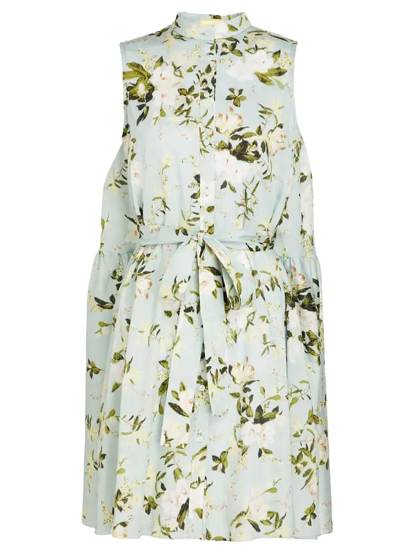 Erdem Soleil Floral-print Mini Dress - Mint