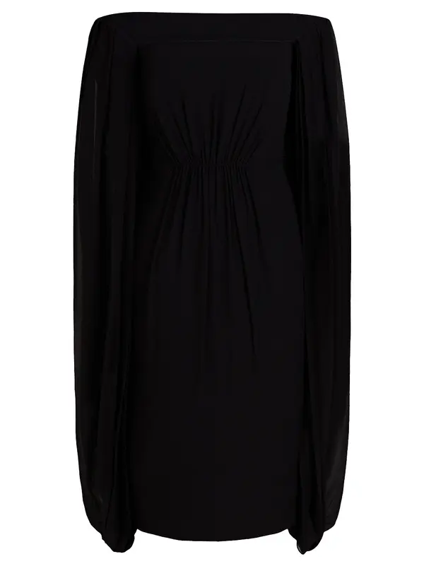 EMILIA WICKSTEAD Off-the-shoulder Pleated Midi Dress - Black