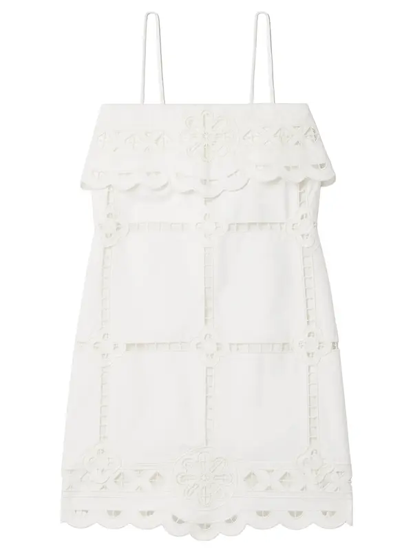 MARANT ETOILE Isabel Marant Parvedy Broderie Anglaise Cotton-poplin Mini Dress - White