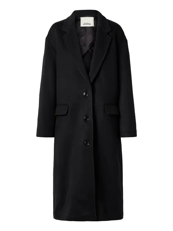 Isabel Marant Efezia Brushed Wool-blend Coat - Black