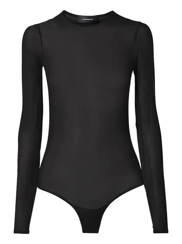 Wardrobe.NYC Stretch-jersey Thong Bodysuit - Black