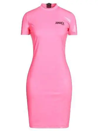 Dsquared2 Solid Mini Bodycon Dress With Logo - Fuchsia