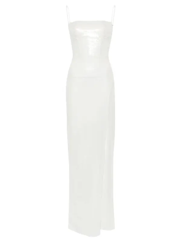 NENSI DOJAKA Sequinned Maxi Dress - White