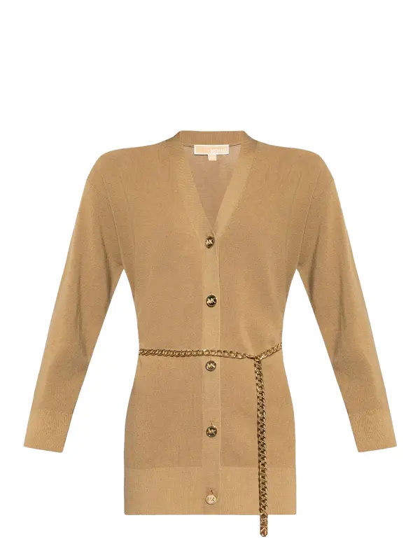 Michael Kors Chain Belted Cardigan - Neutrals